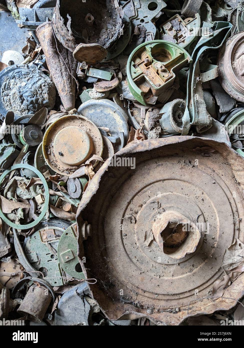 unexploded land mines and cluster bombs remains picked up all around ...