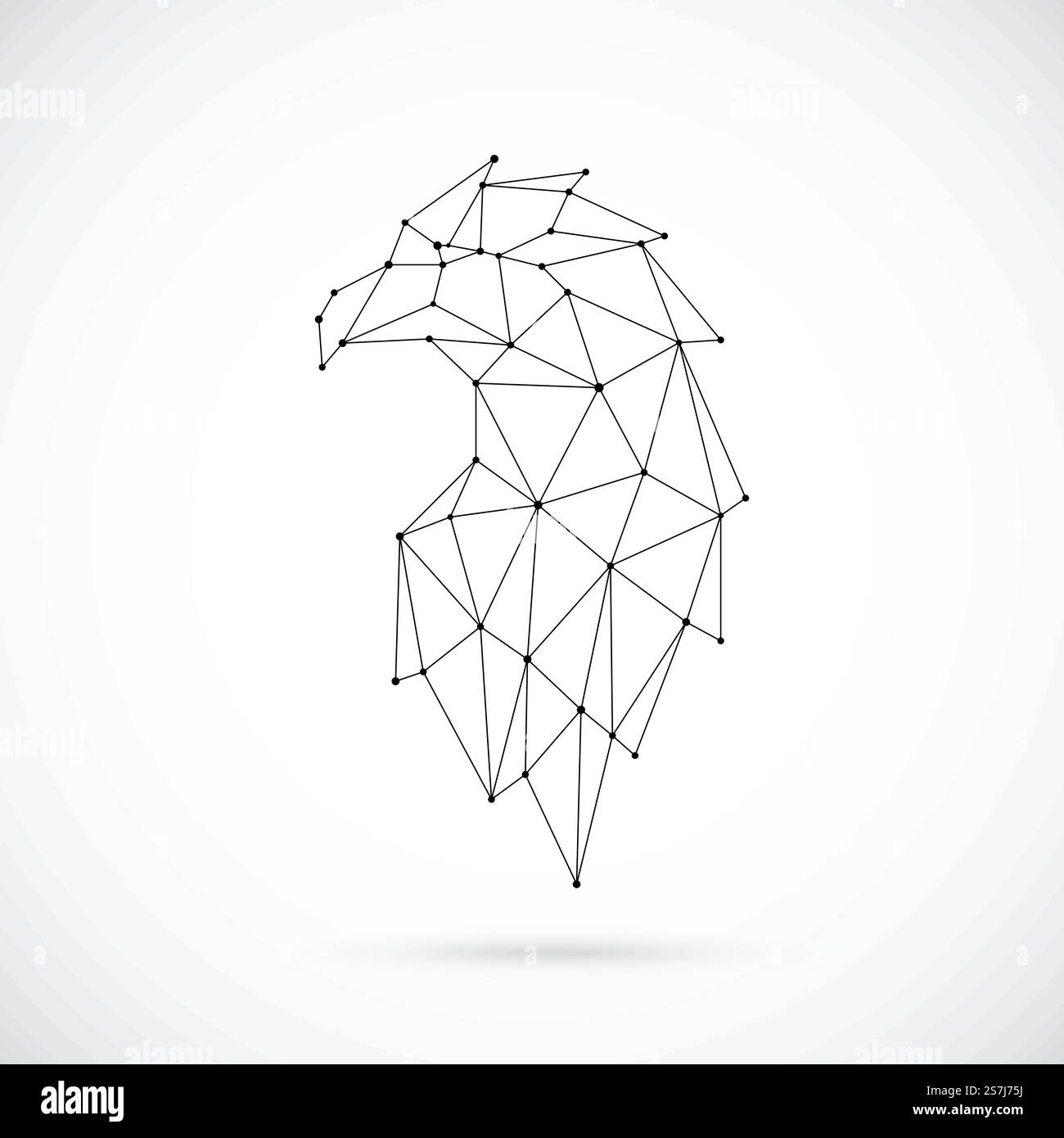 Abstract polygonal eagle head. Low poly stylized linear eagle ...