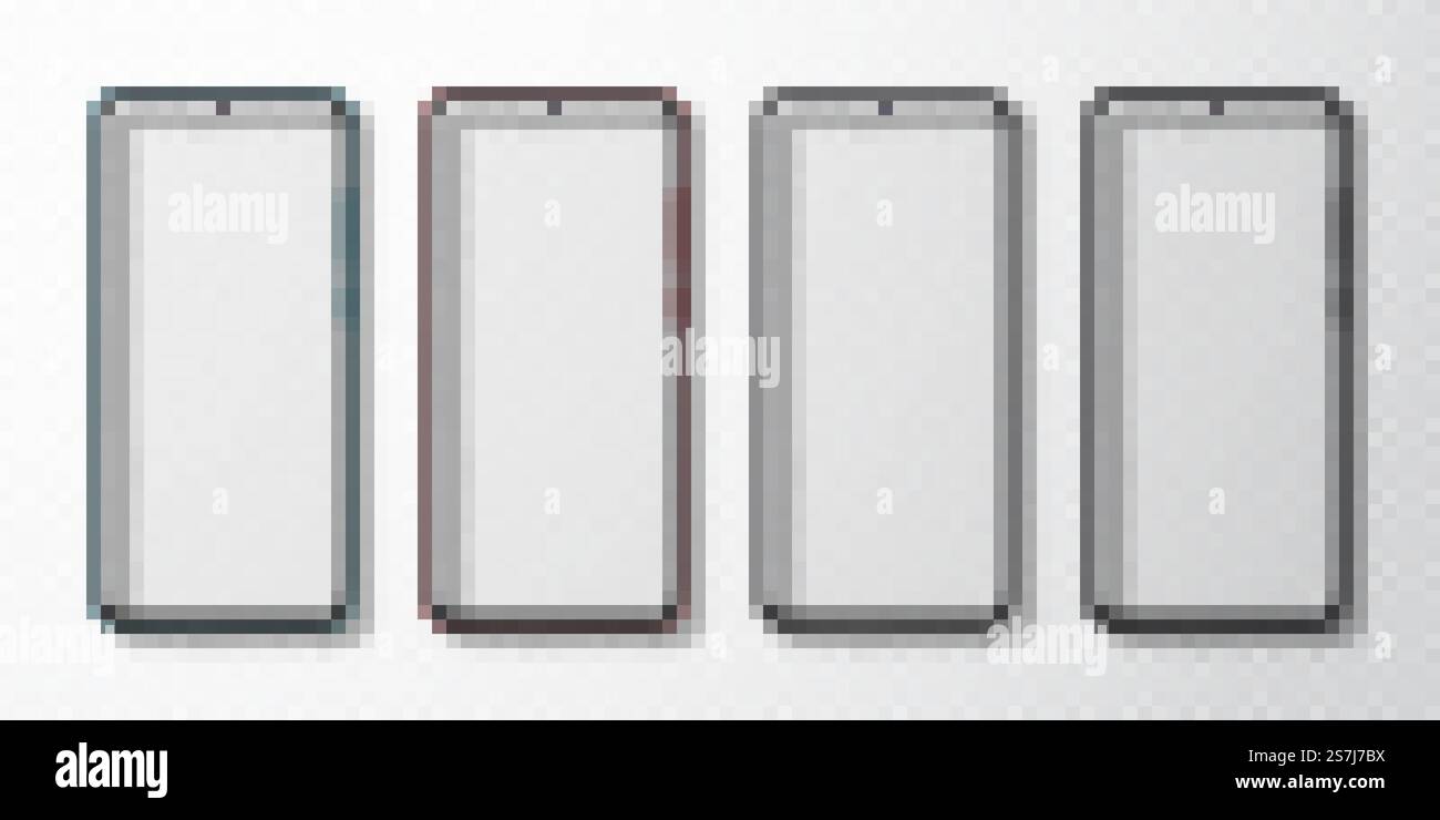 Realistic smartphone mock up set. Mobile phone display isolated on ...
