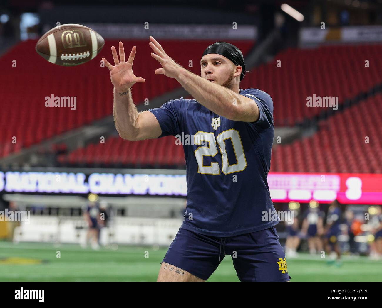 January 18, 2025: Notre Dame Fighting Irish running back Aneyas Williams (20) at practice ahead ...