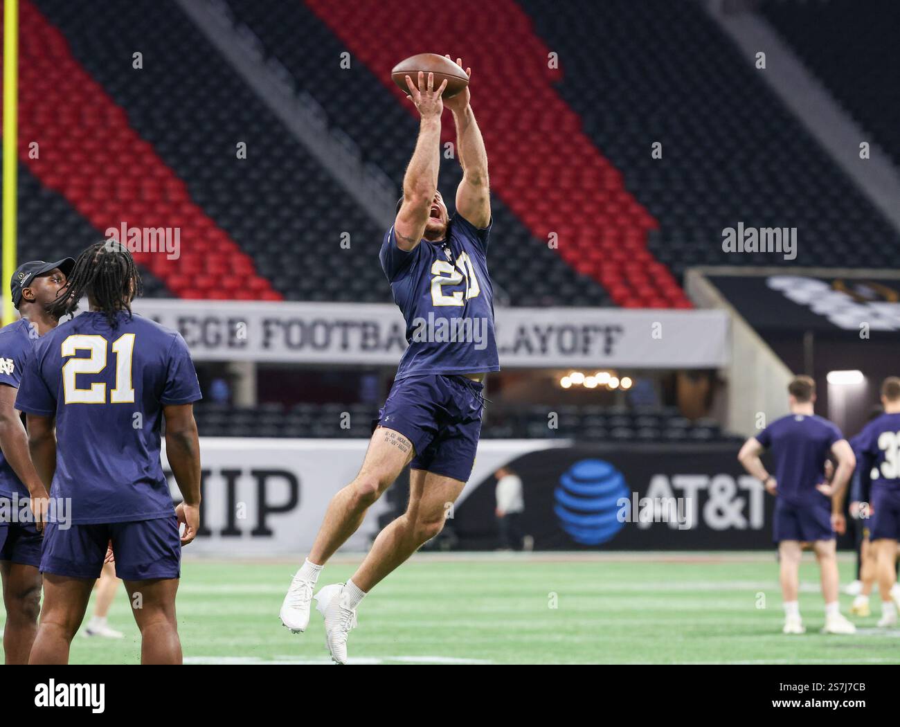 January 18, 2025: Notre Dame Fighting Irish running back Aneyas Williams (20) at practice ahead ...