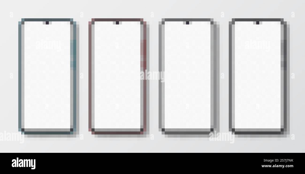 Realistic smartphone mock up set. Mobile phone display isolated on ...