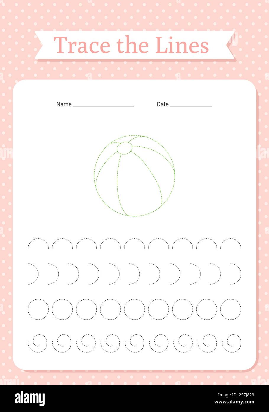 Trace lines worksheet. Hand tracing for kids. Educational practice for ...