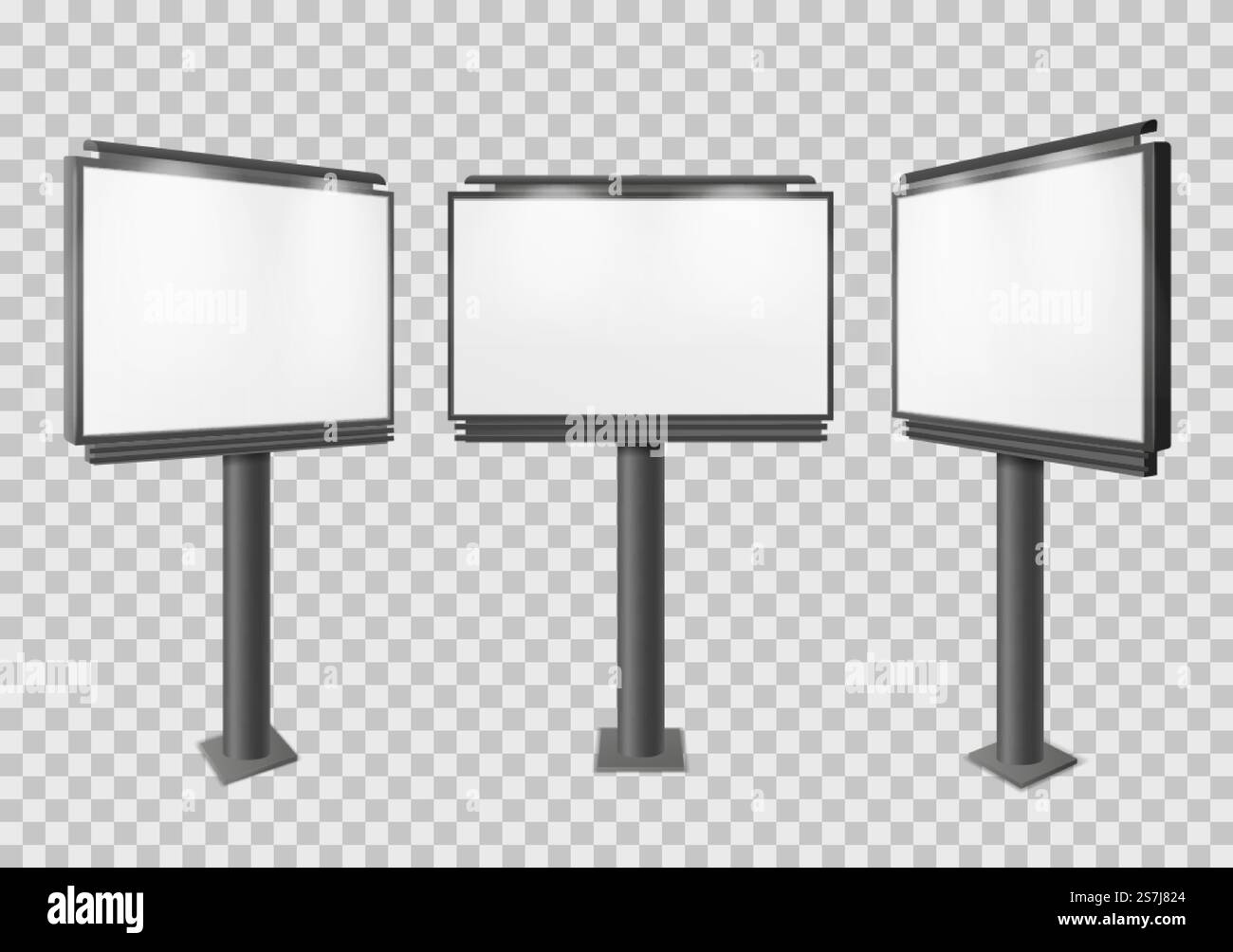 Billboard. Blank big advertisement construction mockup, different ...