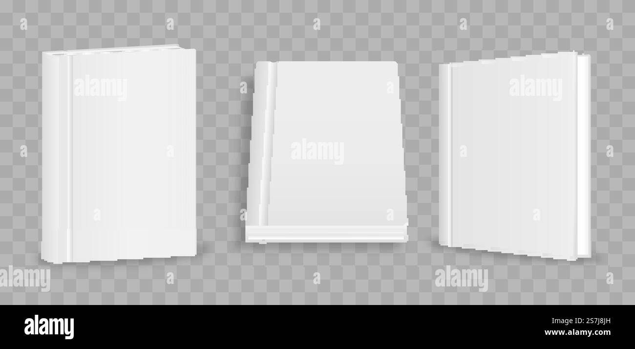 Blank vertical book cover template with pages in front. Cover brochure ...