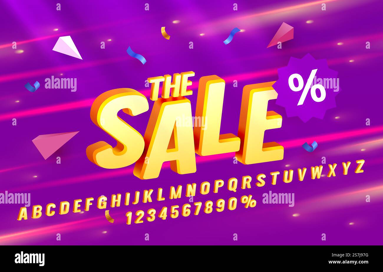 Sale font set collection, letters and numbers symbol. Vector ...