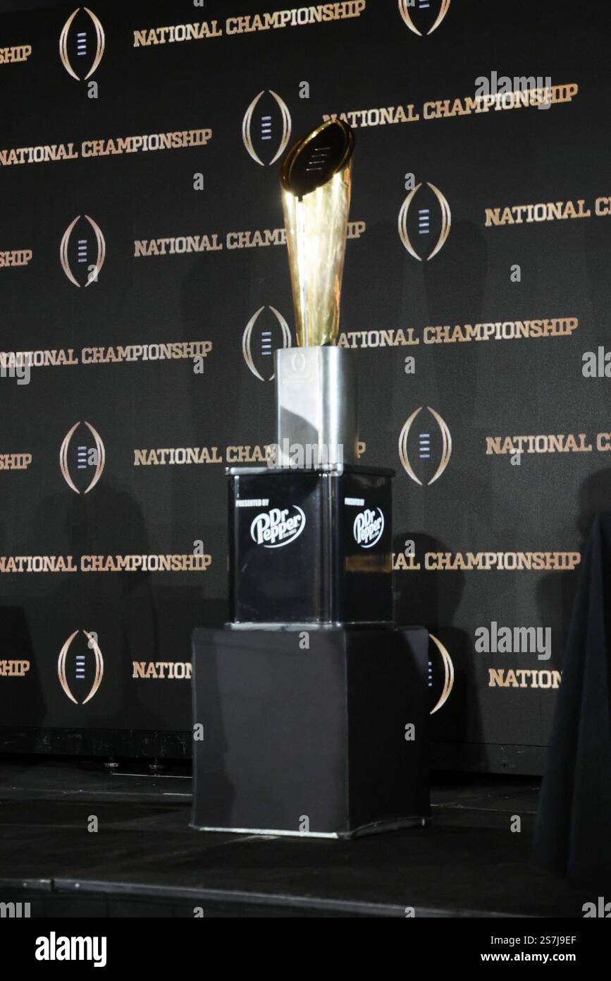 January 19, 2025: The Dr Pepper trophy at the head coach's press ...
