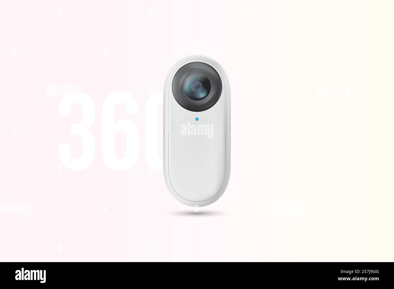 White Compact 360 Degree Action Camera for Virtual Reality. White ...