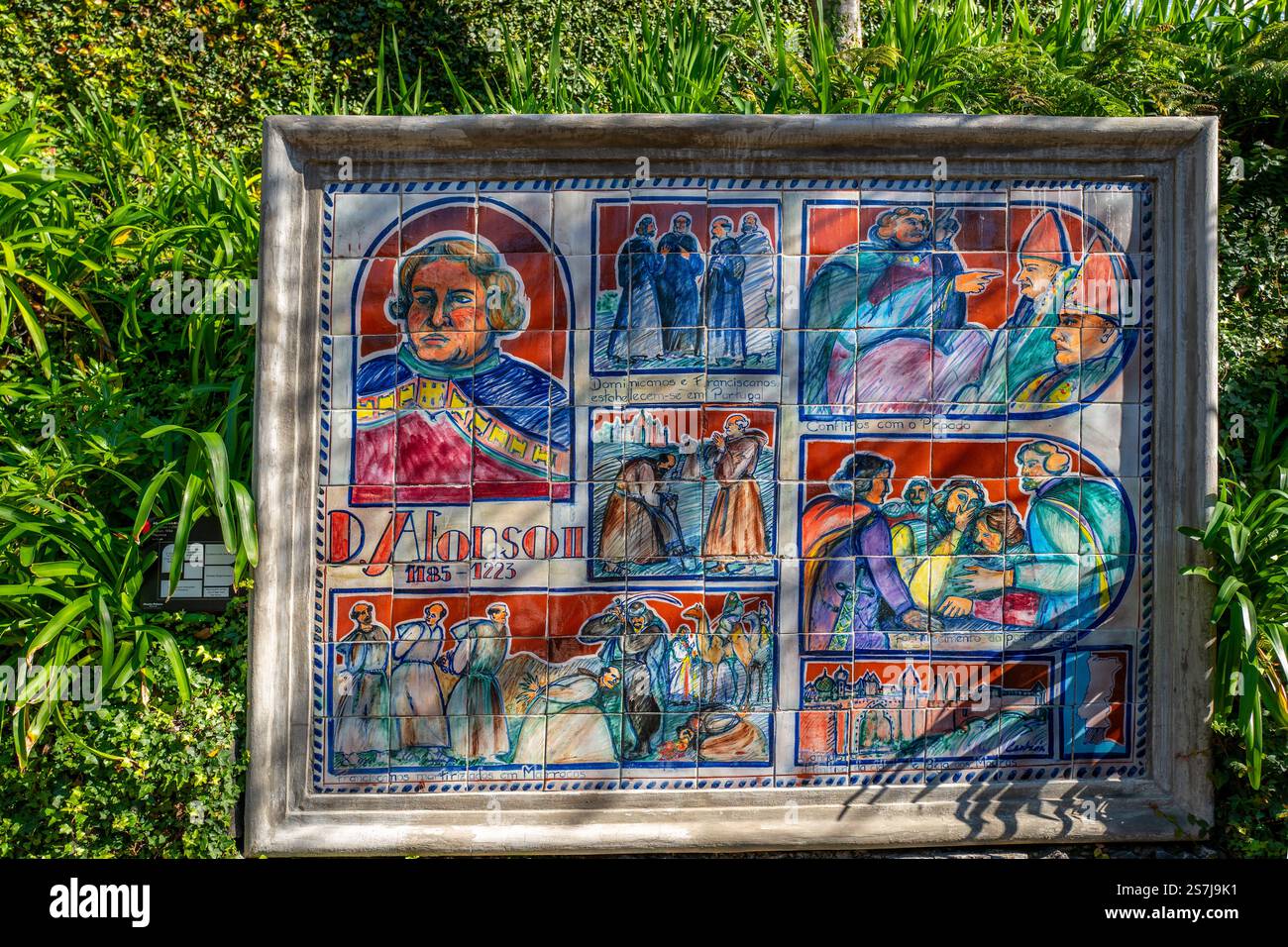 Tiled plaque commemorating the King of Portugal Dom Alfonso II (1185 ...