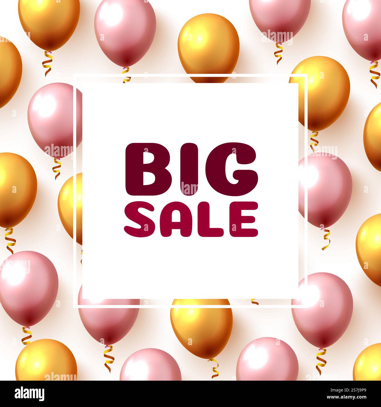 Big sale balloon market frame on the white background. Vector ...