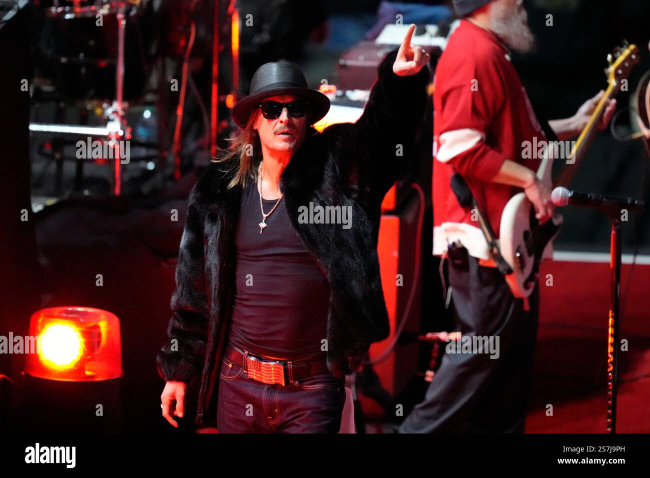 Kid Rock performs before President-elect Donald Trump arrives at a ...