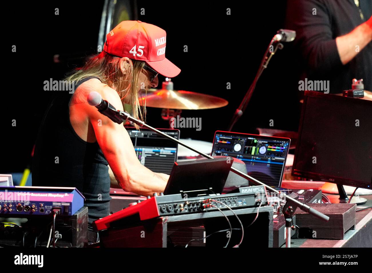 Kid Rock performs before President-elect Donald Trump arrives at a ...