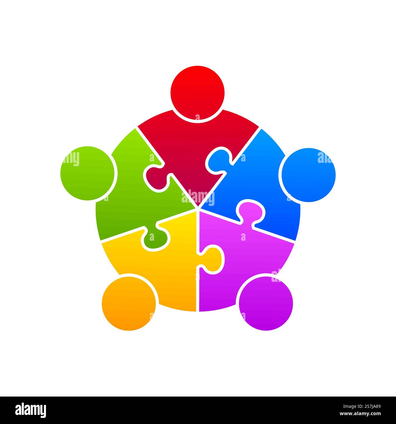 Community puzzle union support on the white background. Vector ...