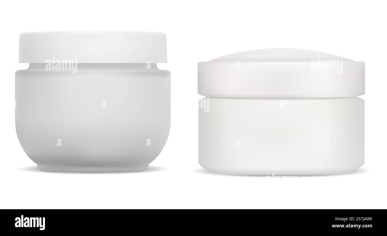 Glass jars face cream Stock Vector Images - Alamy