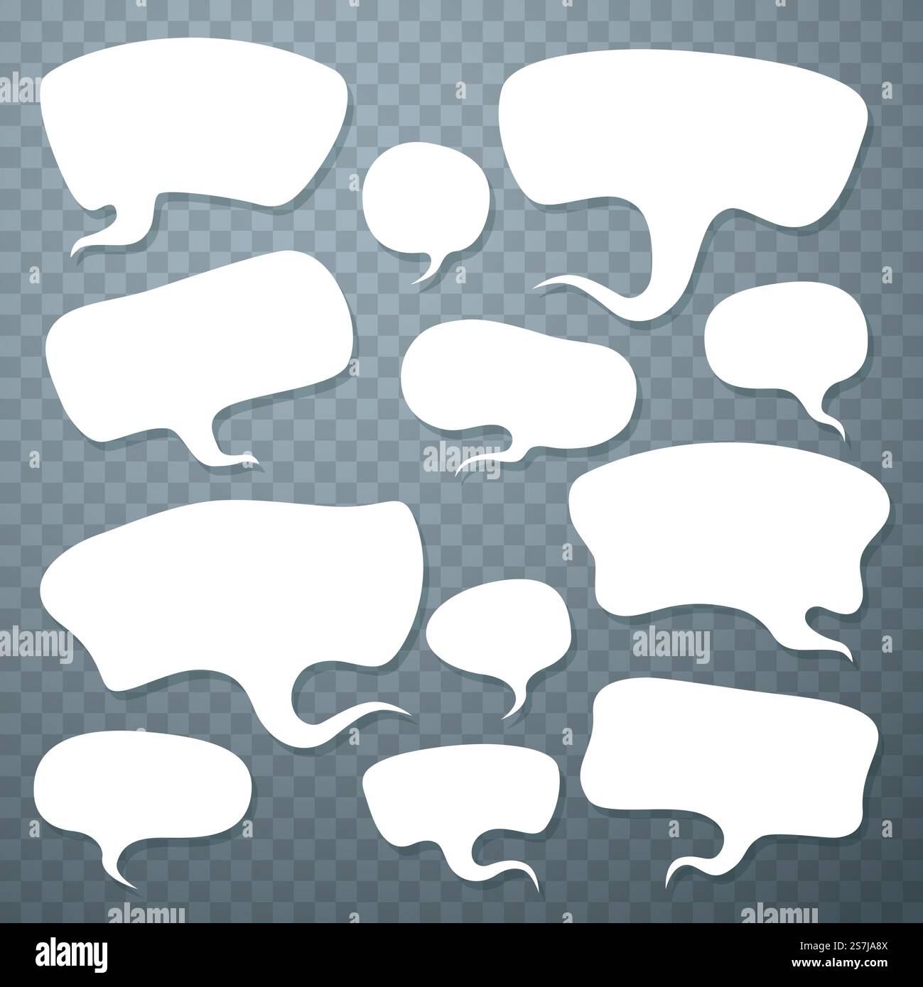 Cloud talk set art shape on transparent background. Vector illustration ...