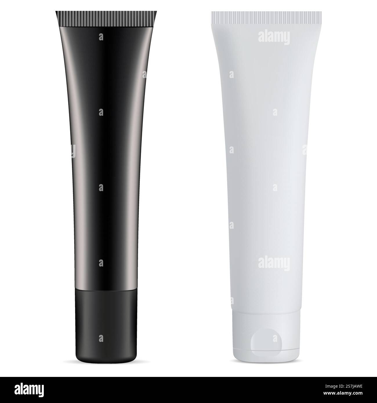 Cosmetic tube. Eye cream package 3d mockup, grey. Face cream tube ...