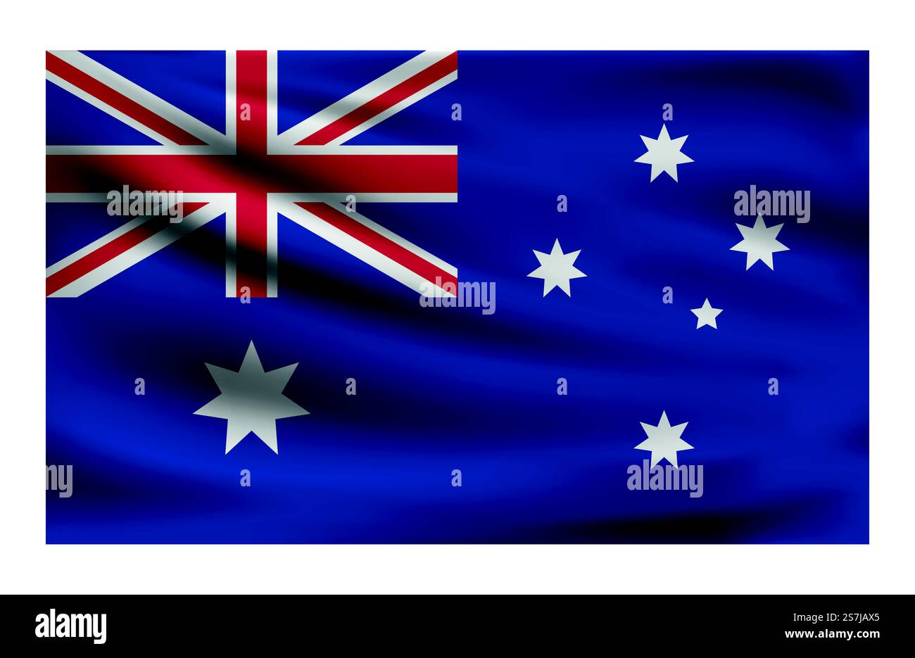Realistic National flag of Australia. Current state flag made of fabric ...