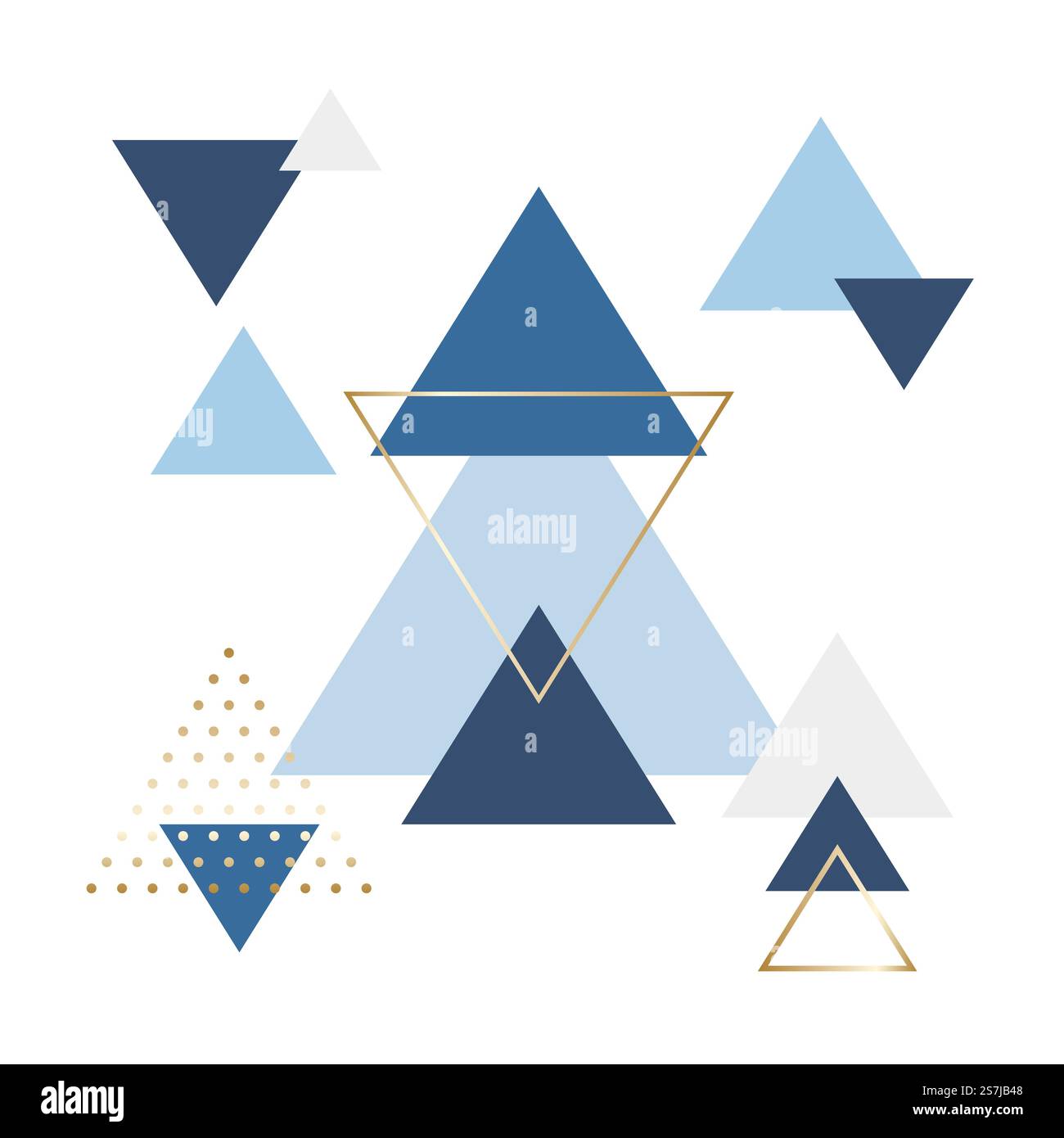Abstract minimalistic scandinavian backround. Geometric composition in form of blue, gray and ...