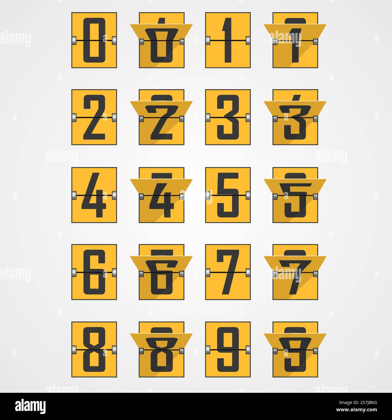 Numbers from Mechanical Scoreboard Alphabet. Vector illustration ...
