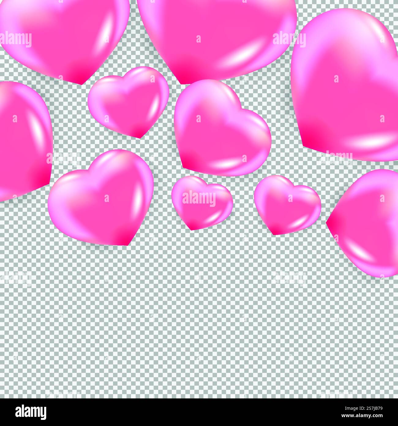 Realistic pink hearts on the transparent background Vector Stock Vector ...