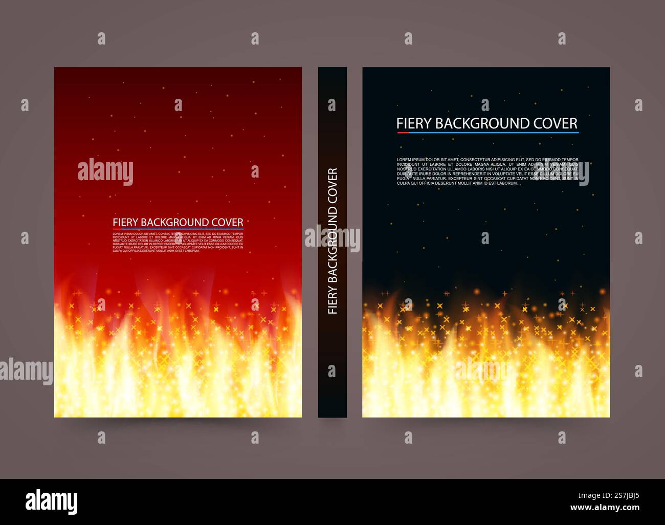 Fire cover background, A4 size paper book. Vector illustration. Fire ...
