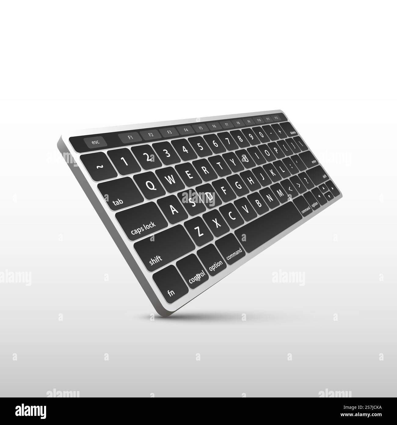 Keyboard on white background in perspective . Vector illustration Stock ...