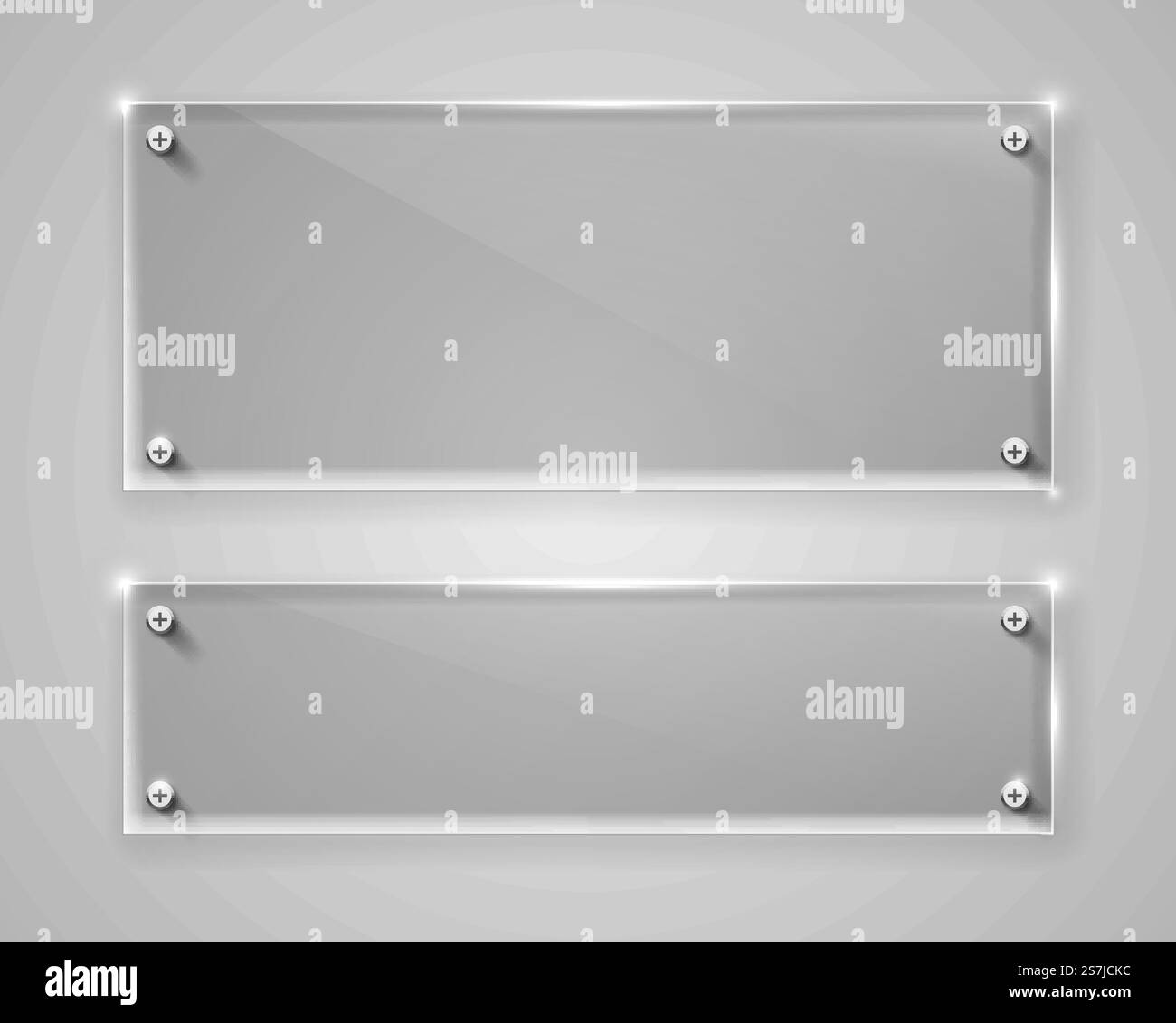 Realistic horizontal transparent glass frame with shadow. Modern ...