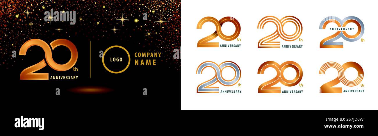 Set of 20th Anniversary logotype design, Twenty years anniversary ...
