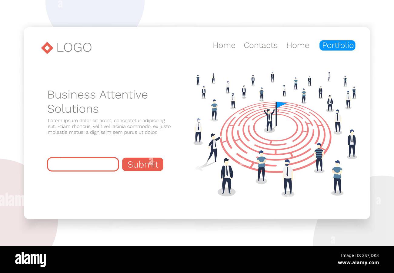 People go to the goal in the labyrinth. Vector illustration Stock ...