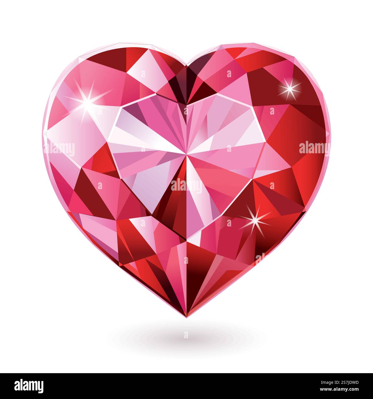 Red diamond heart isolated vector illustrations Stock Vector Image ...