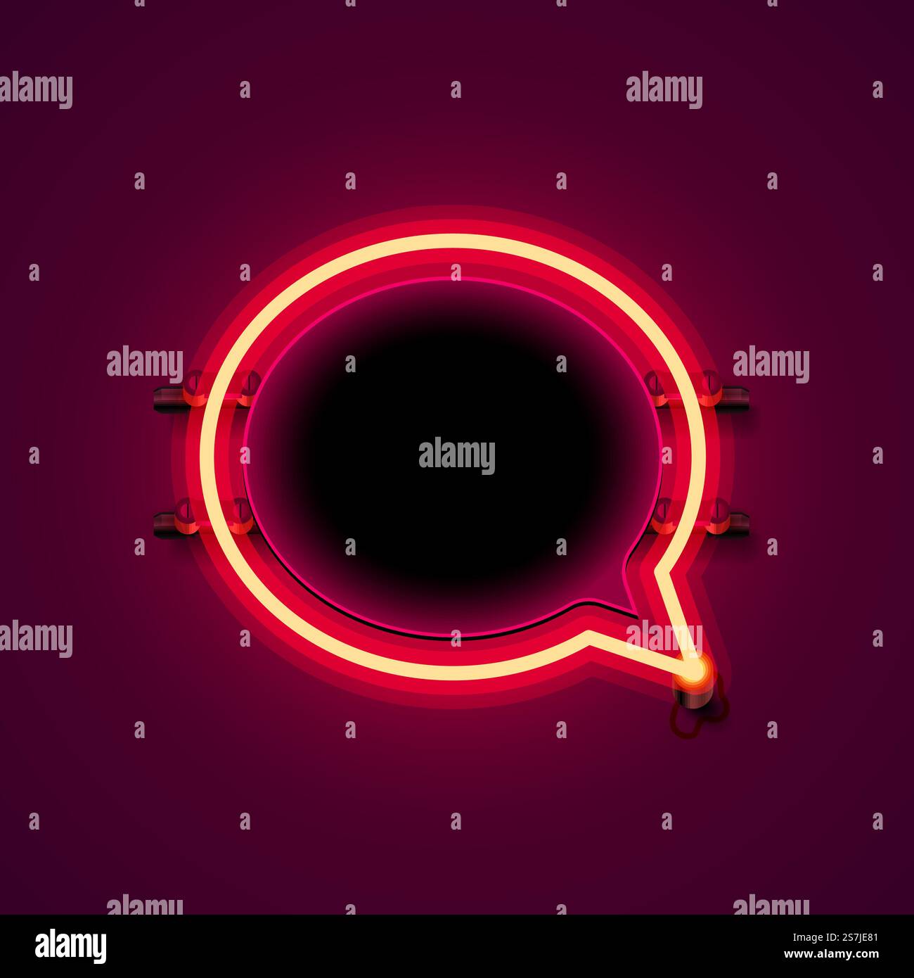 Neon frame sign in the shape of a chat. template design element. Vector ...