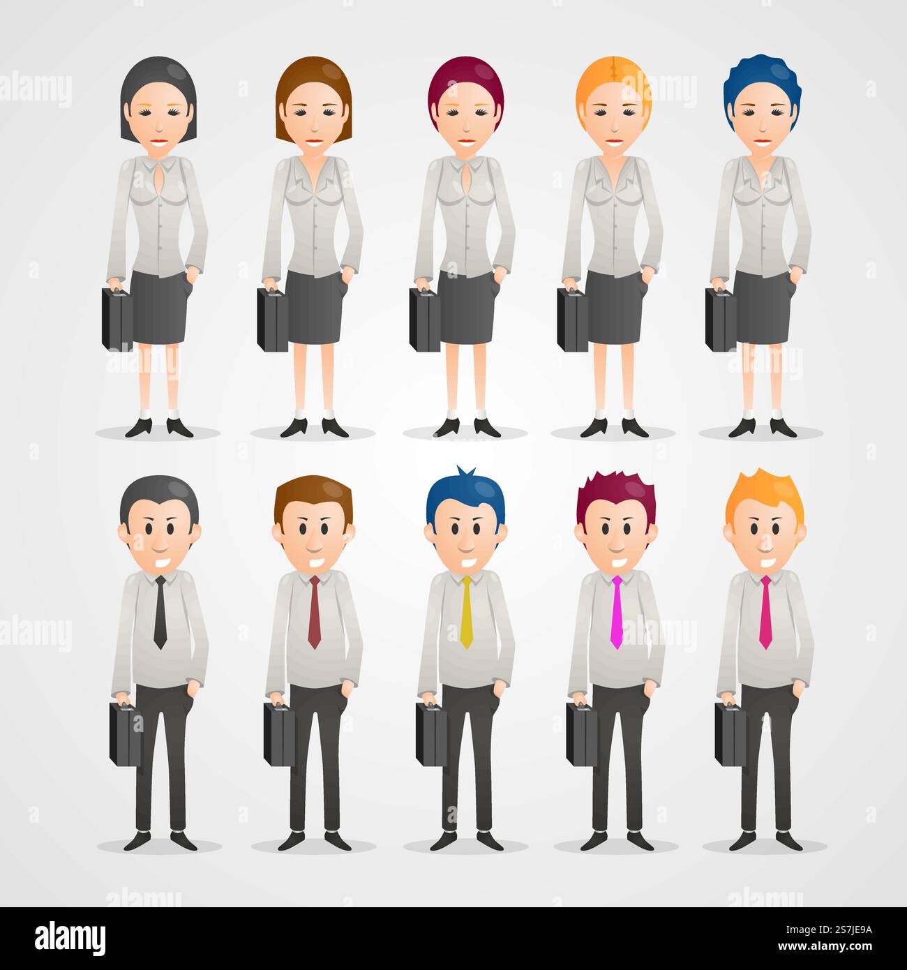 With Happy Cartoon People Art Vector Illustration With Happy Cartoon