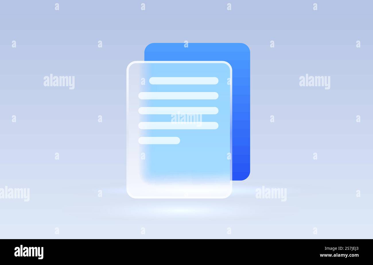 Glass document transparent icon, collection sign. Vector illustration ...