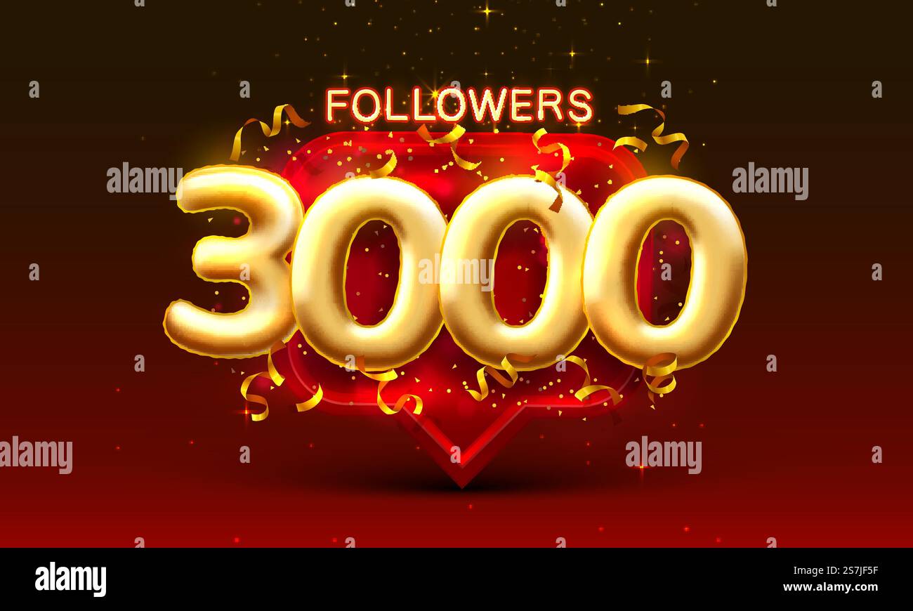 Thank you followers peoples, 3k online social group, happy banner ...