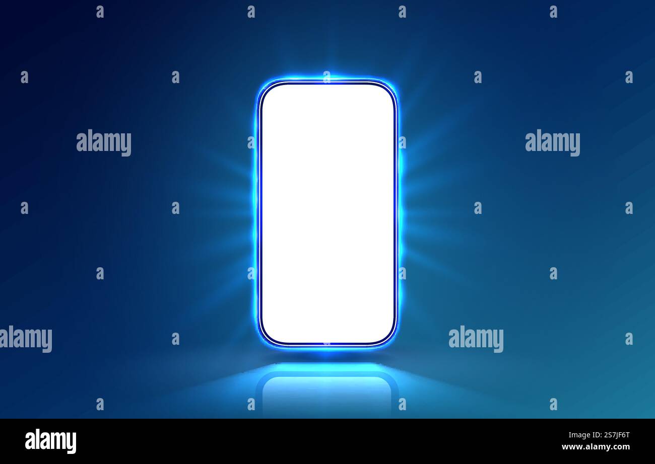 Smartphone mobile screen, technology mobile display light. Vector ...