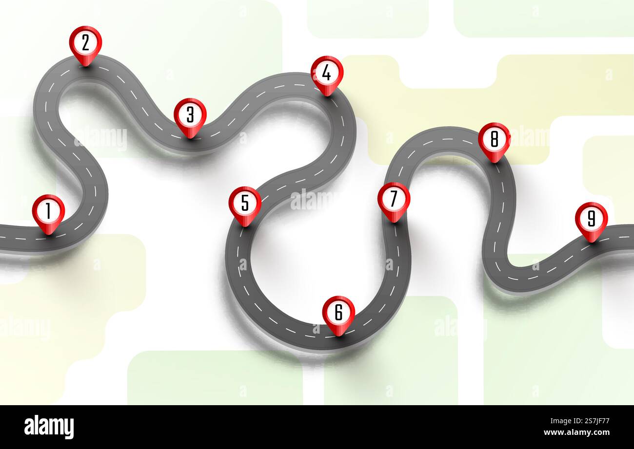 Road Trip taxi, Pave the Route, location information. Vector ...