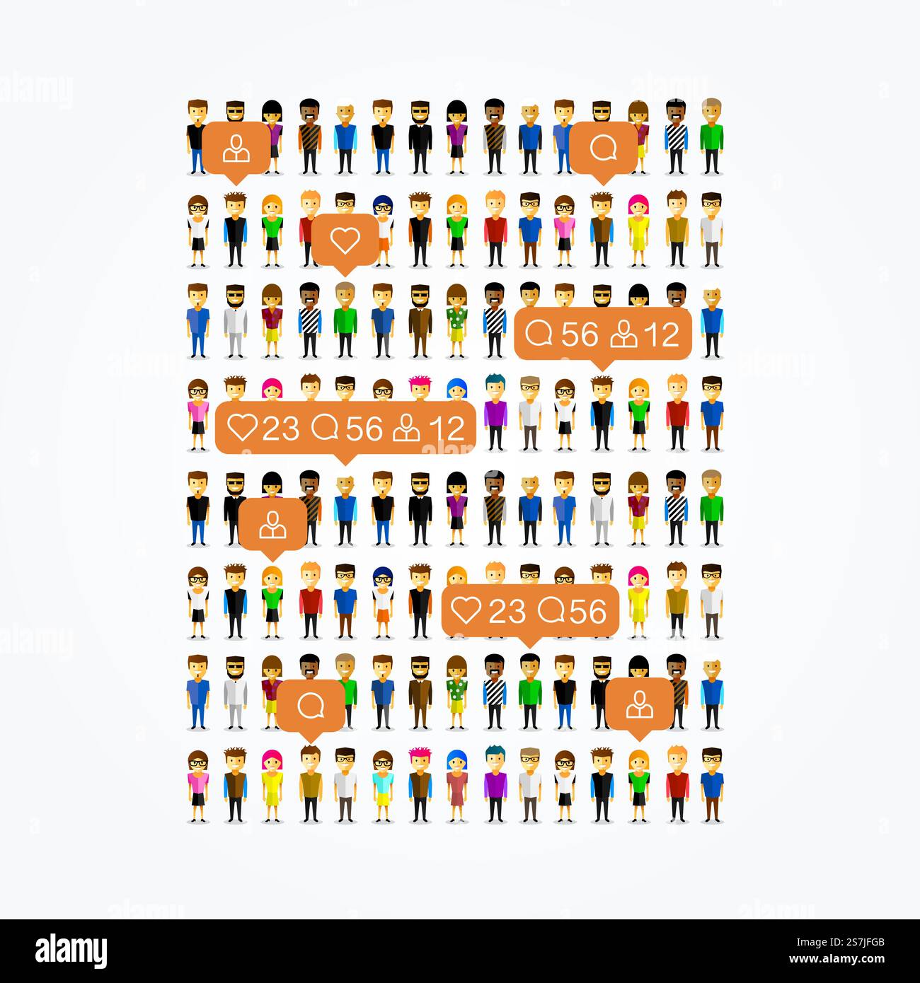 Social people app like icons on the white background . Vector ...