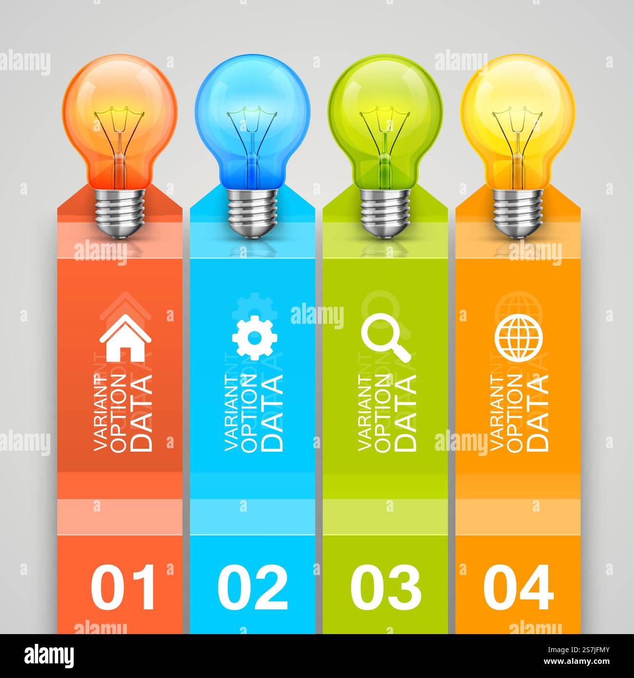 Idea of bulbs in the chart. Vector illustration. Idea of bulbs in the ...
