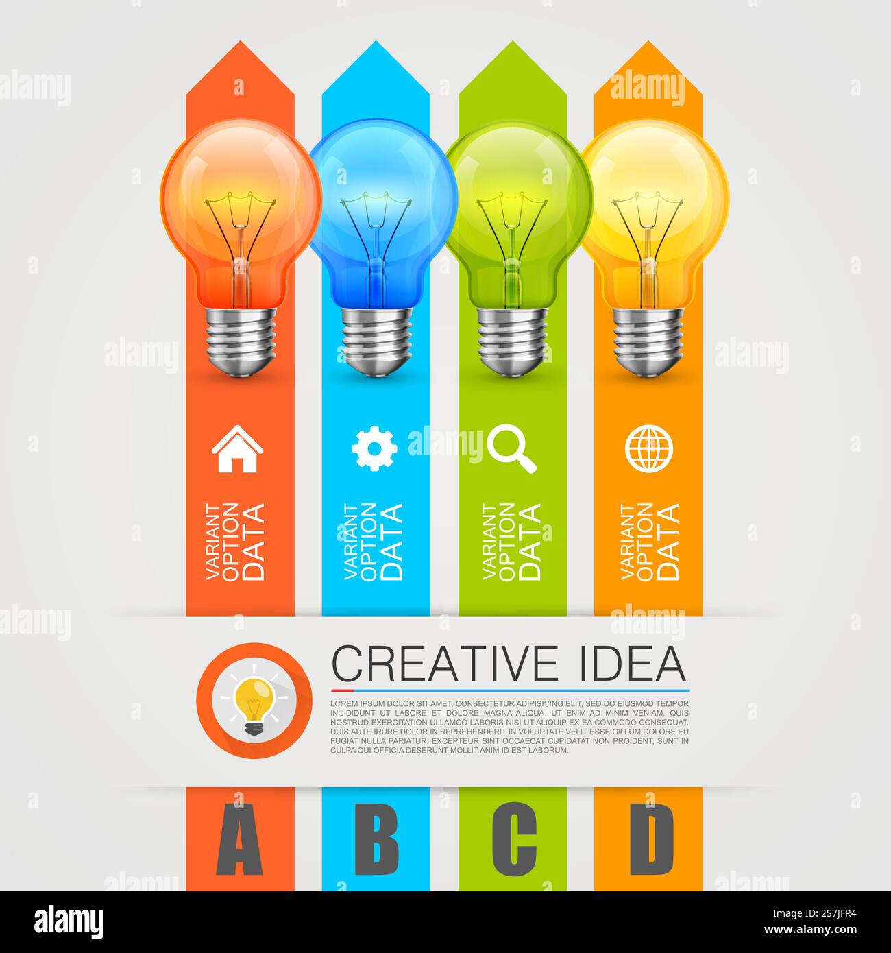 Idea of the bulbs in chart. Vector illustration. Idea of the bulbs in ...