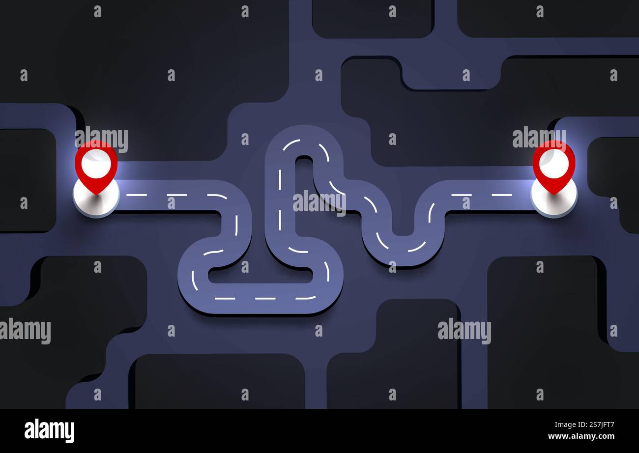 Road Trip taxi, Pave the Route, location information. Vector ...