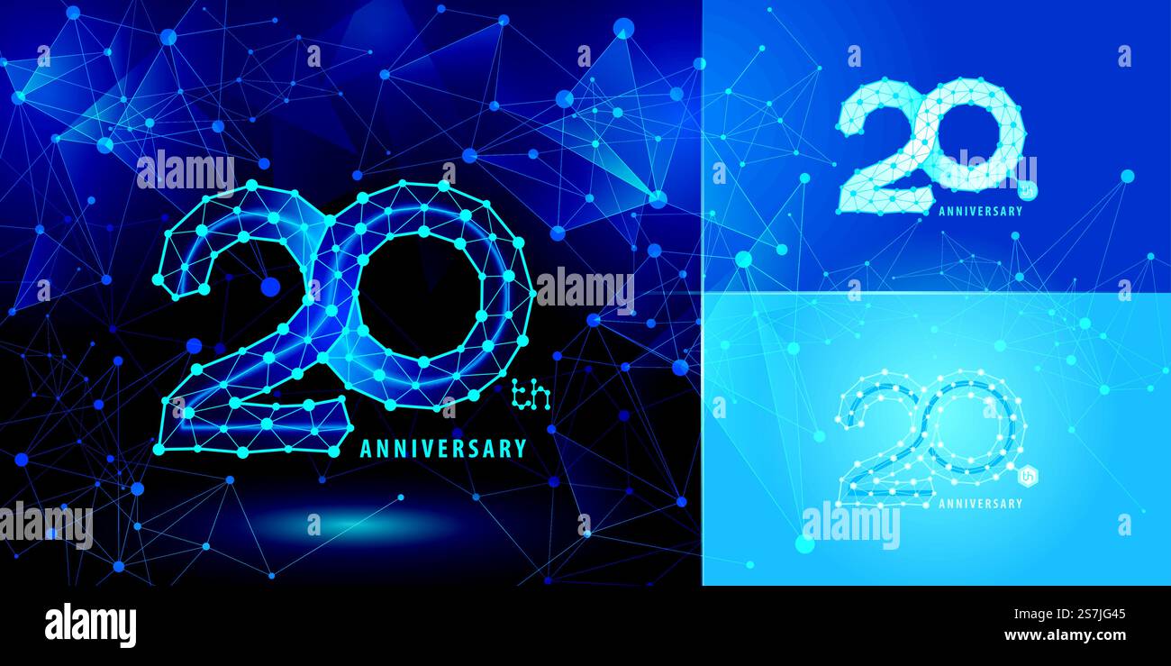 Set of 20th Anniversary logotype design, Twenty years Celebrating ...