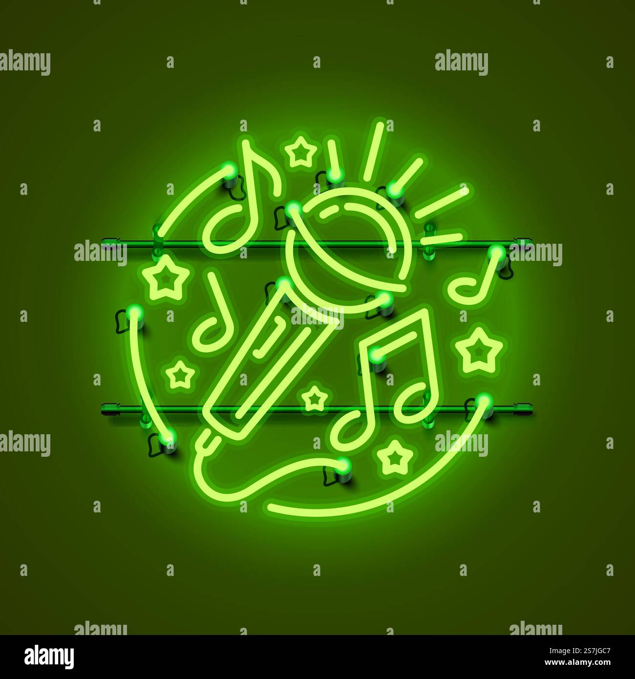 Karaoke party neon lamp Stock Vector Images - Alamy
