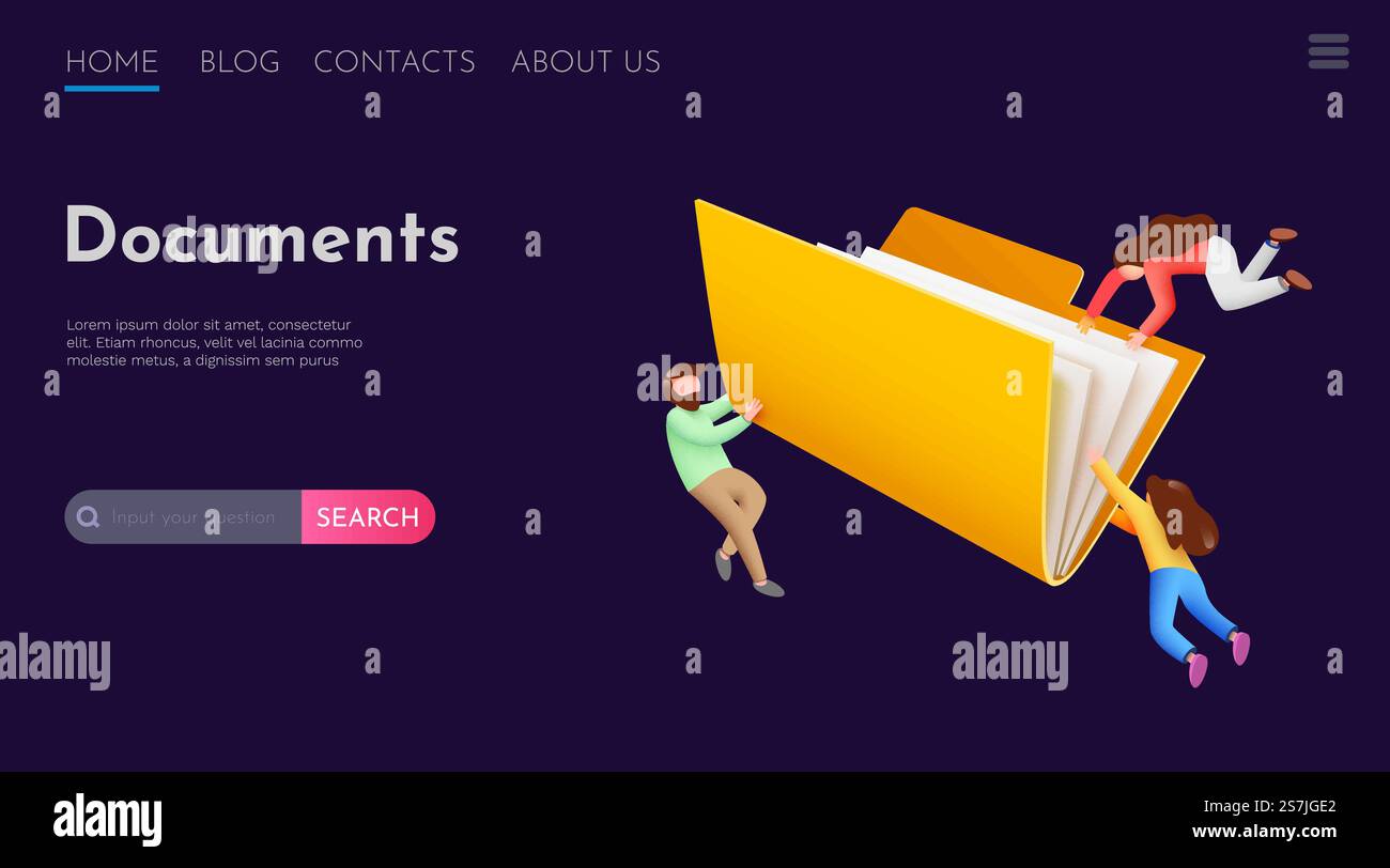 People fly around folder with documents. Documents, agreement or ...