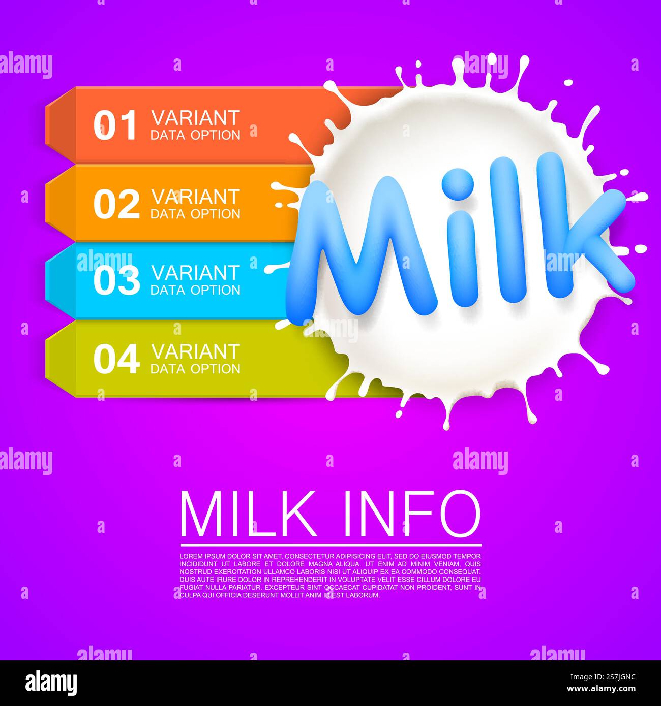 Label milk info art banner. Vector illustration Stock Vector Image ...