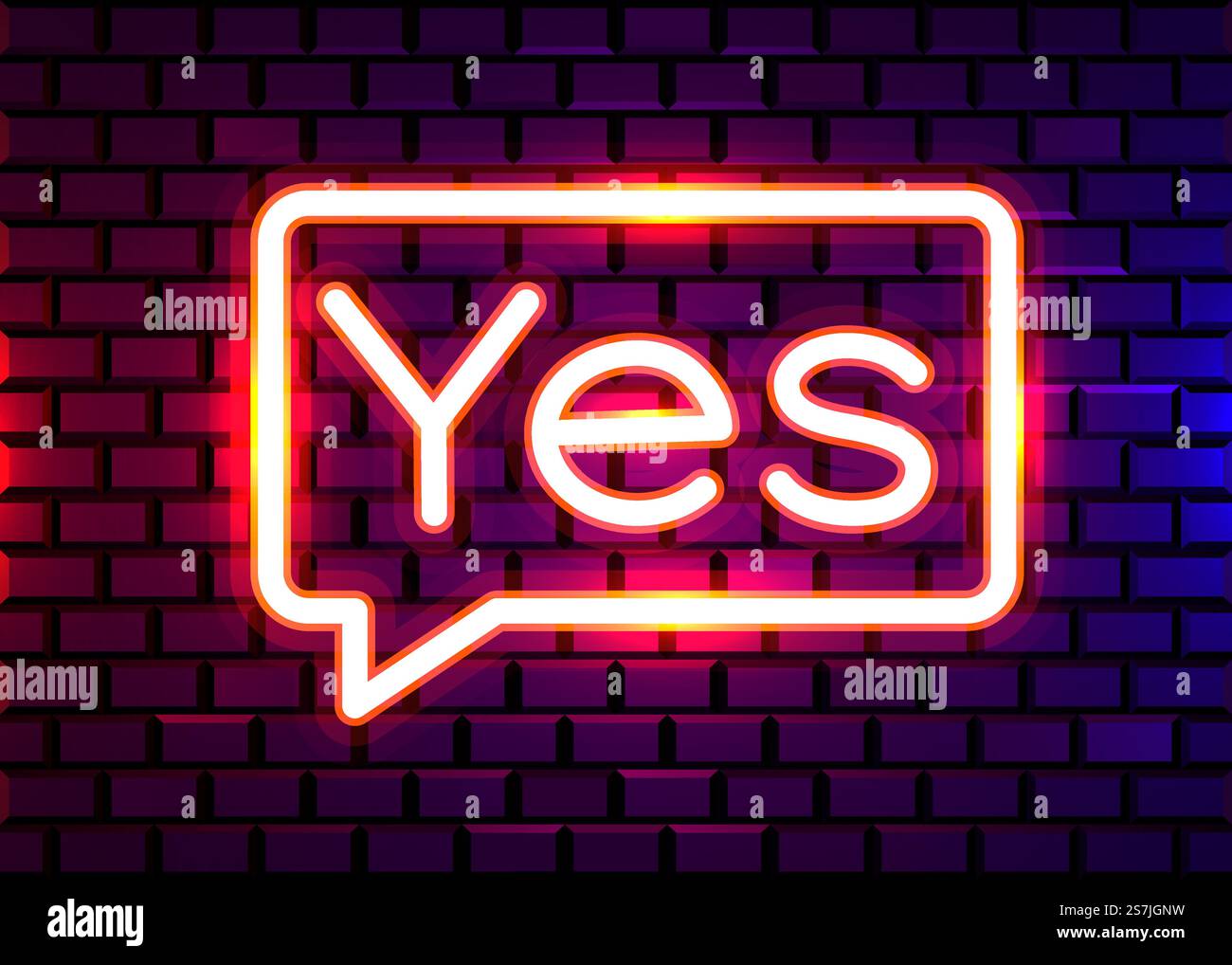 Yes Neon Text. Yes neon sign, design template, modern trend design ...