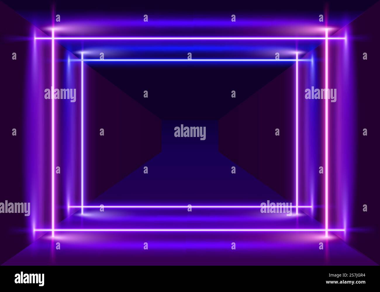 Neon scene, laser show on the night background. Vector illustration ...