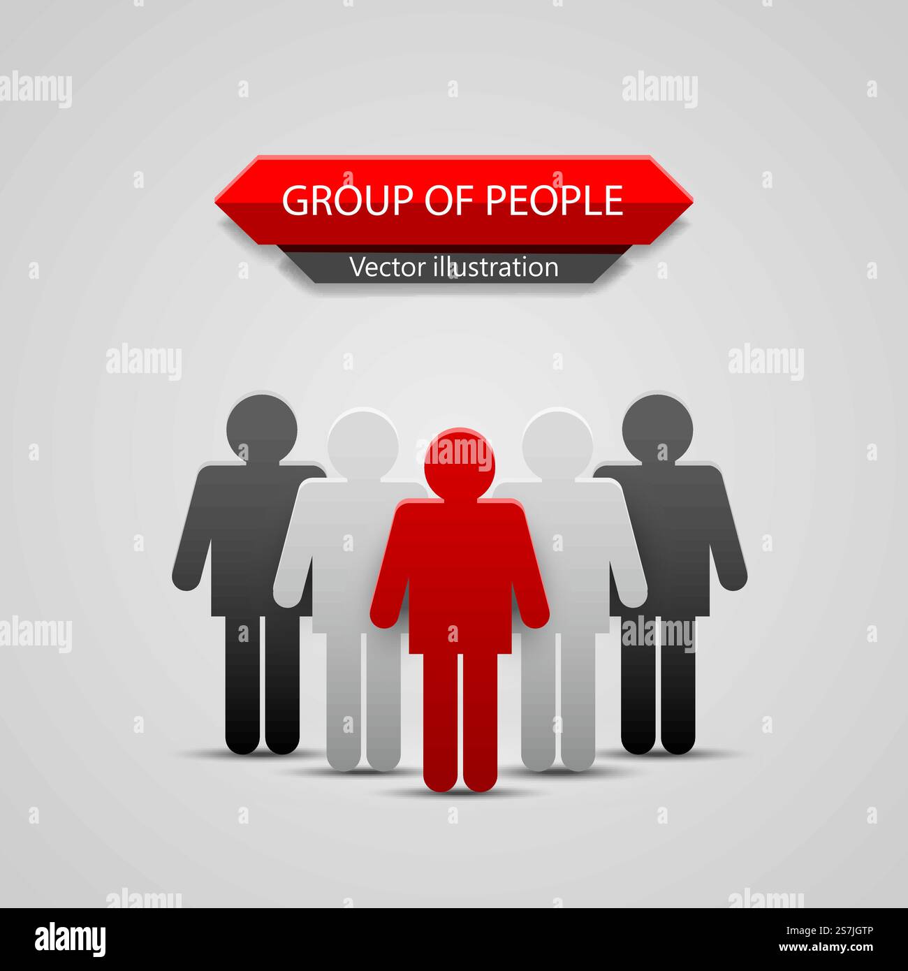 Group of people leader . Vector Illustration background. Group of ...
