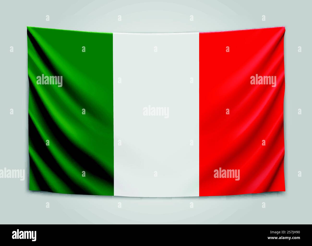 Hanging flag of Italy. Italian Republic. National flag concept. Vector ...