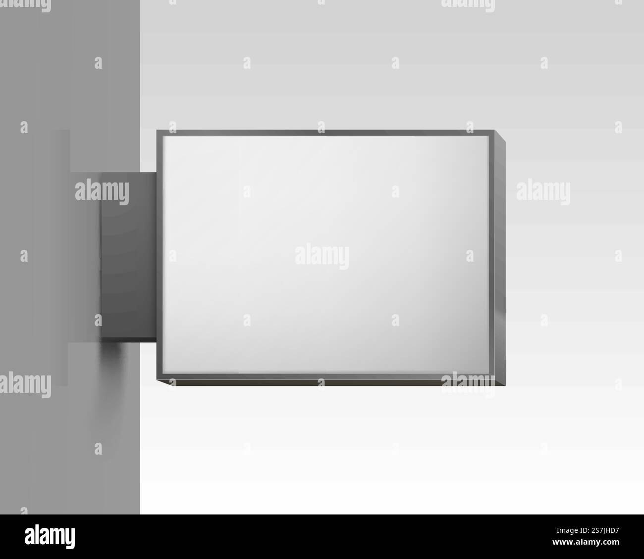 White square signboard on white background. Vector illustration Stock ...