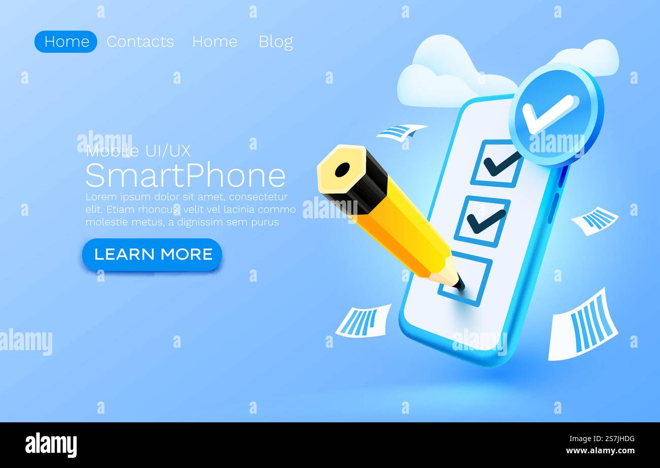 Mobile confirmation document check list service hi-res stock ...